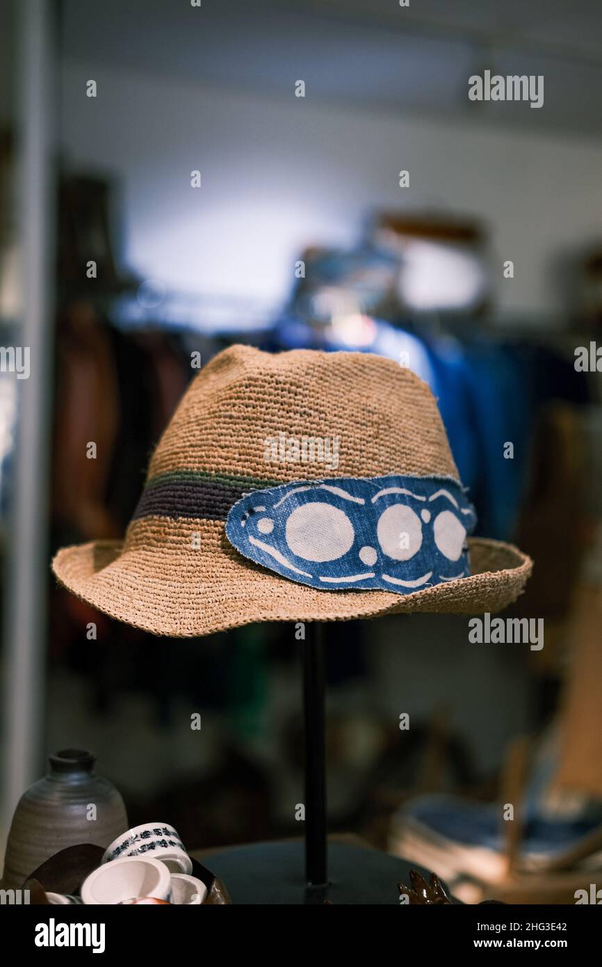 A close-up of a rattan hat Stock Photo - Alamy
