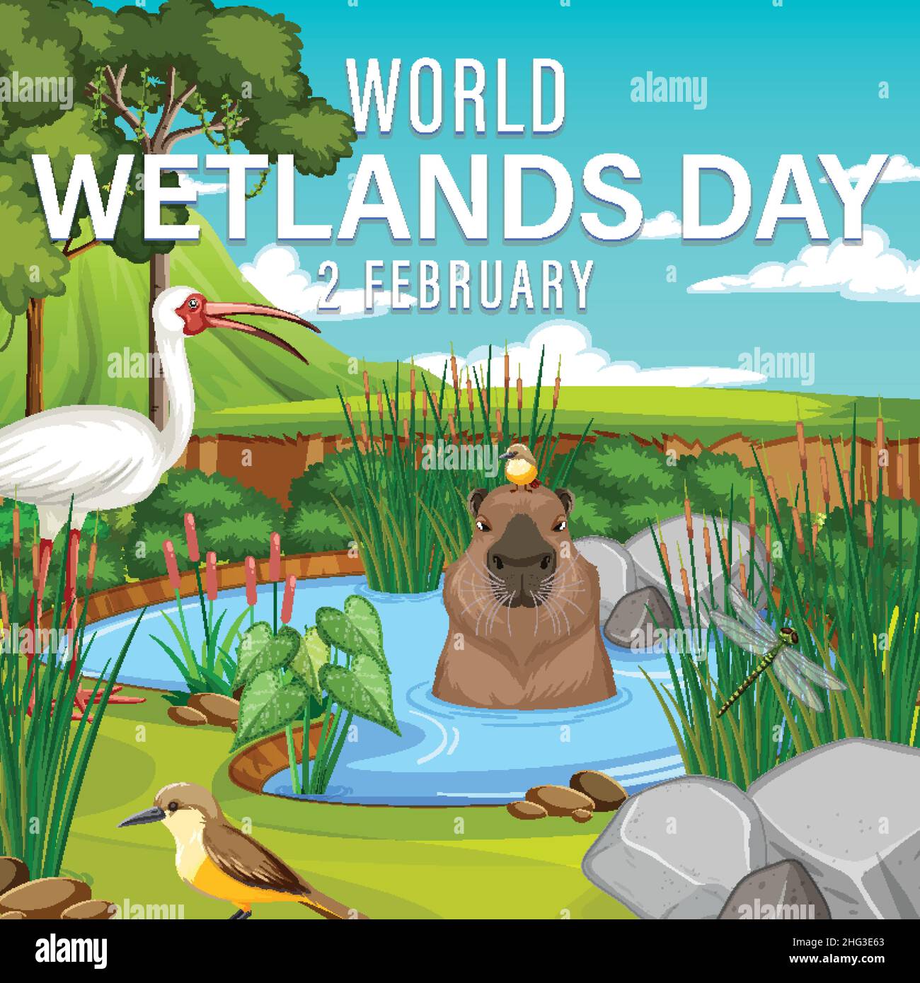 World Wetlands Day poster design illustration Stock Vector Image & Art ...