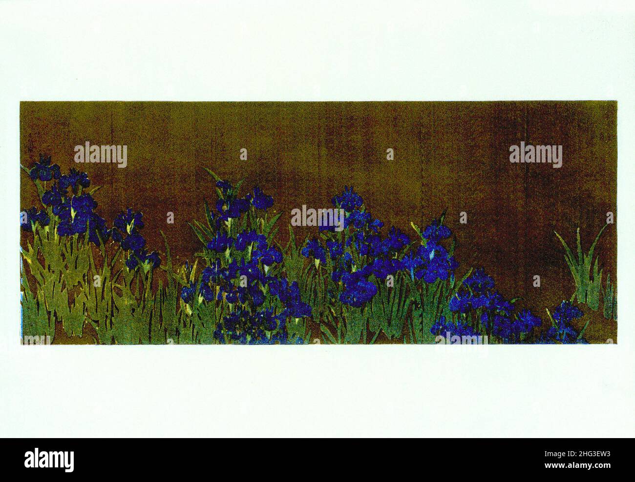 Japanese gold screen with iris hi-res stock photography and images - Alamy