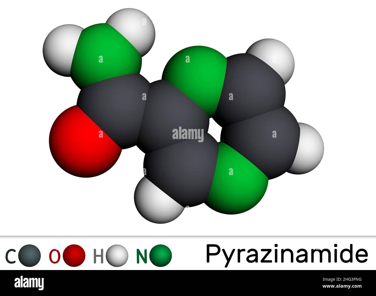 Pyrazinamide, molecule. It is antituberculosis agent used as a ...