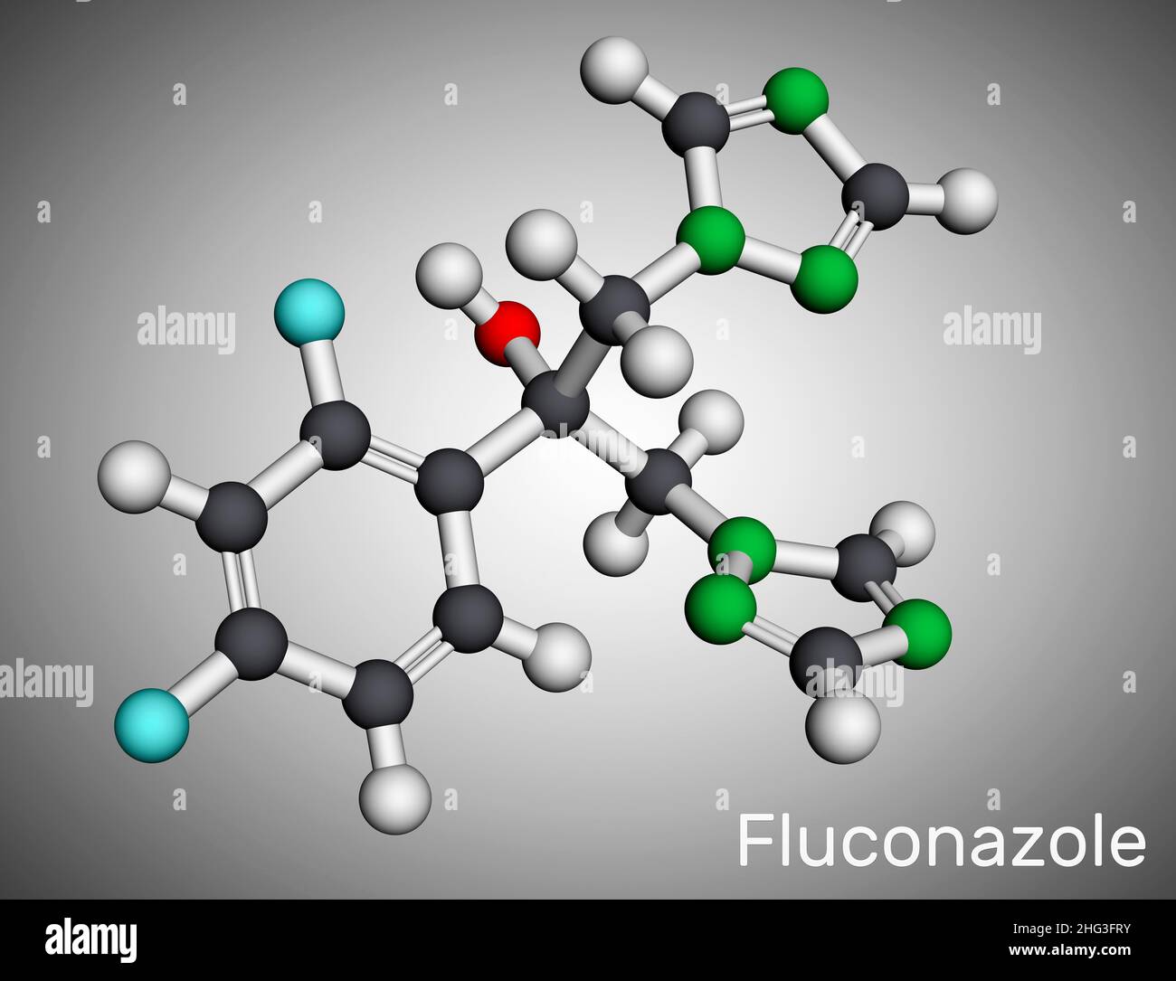 Fluconazole, molecule. It is triazole antifungal medication used to ...