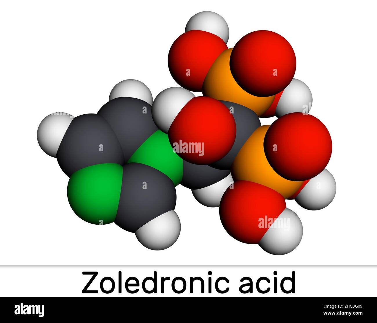 Zoledronic acid, zoledronate molecule. It is bisphosphonate, used to ...