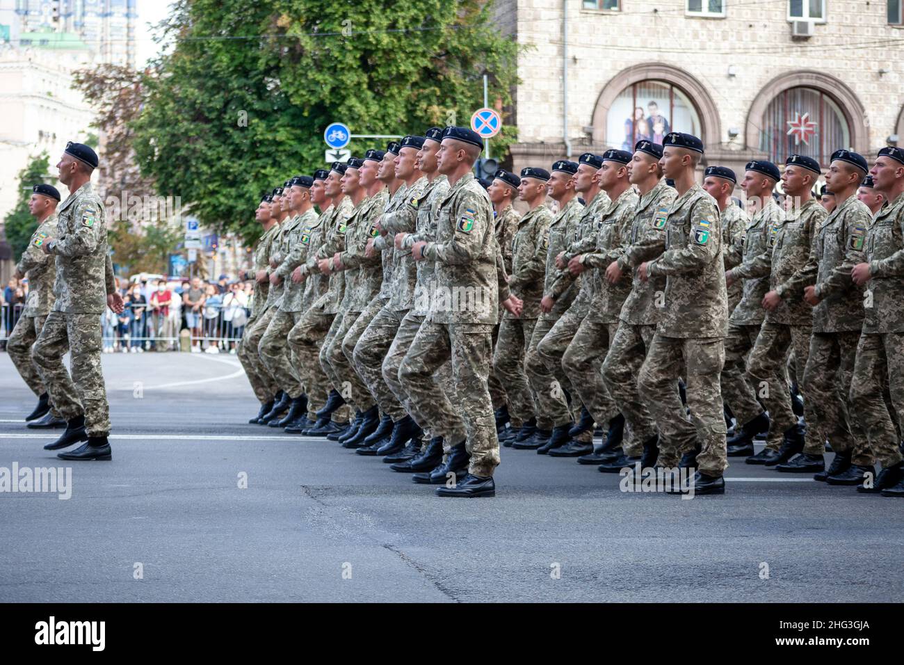 Ukraine, Kyiv - August 18, 2021: Airborne forces. Ukrainian military ...