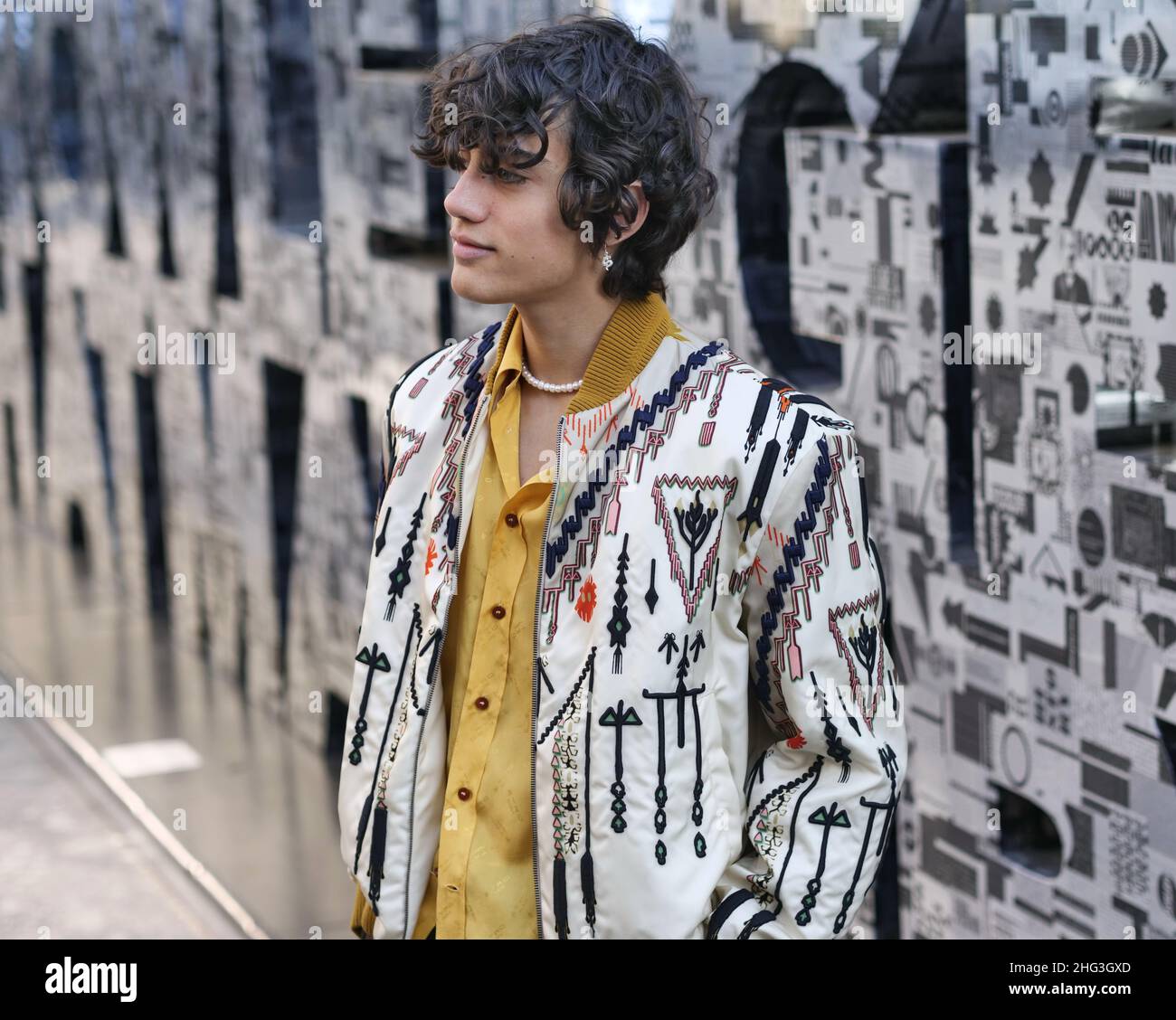 Nic Kaufmann street style outfit during Fendi Fashion Show at Milan ...