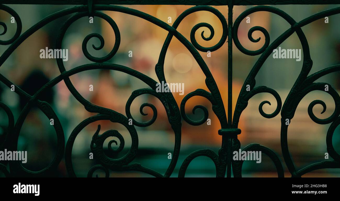Openwork wrought iron lattice architectural decoration of the Victorian ...