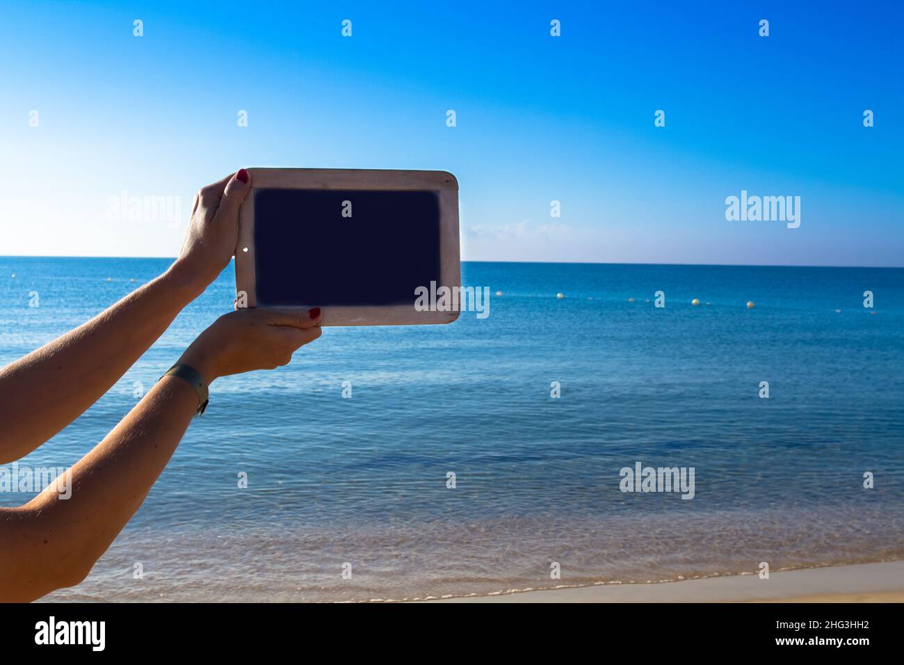 slate in front of the sea without registration Stock Photo - Alamy