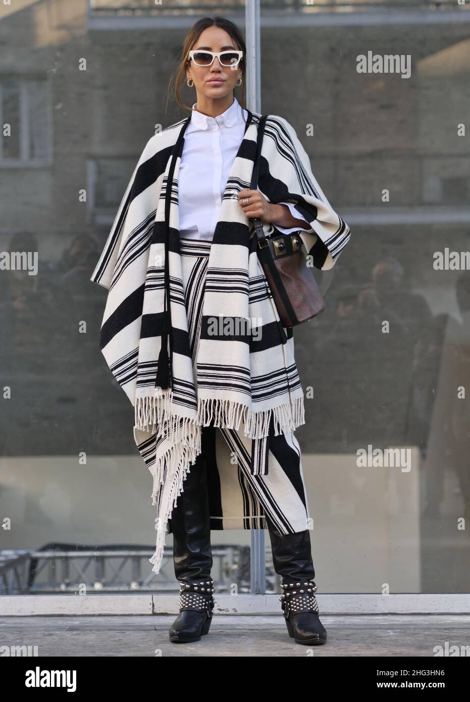 Tamara Kalinic street style outfit during Fendi Fashion Show at Milan ...