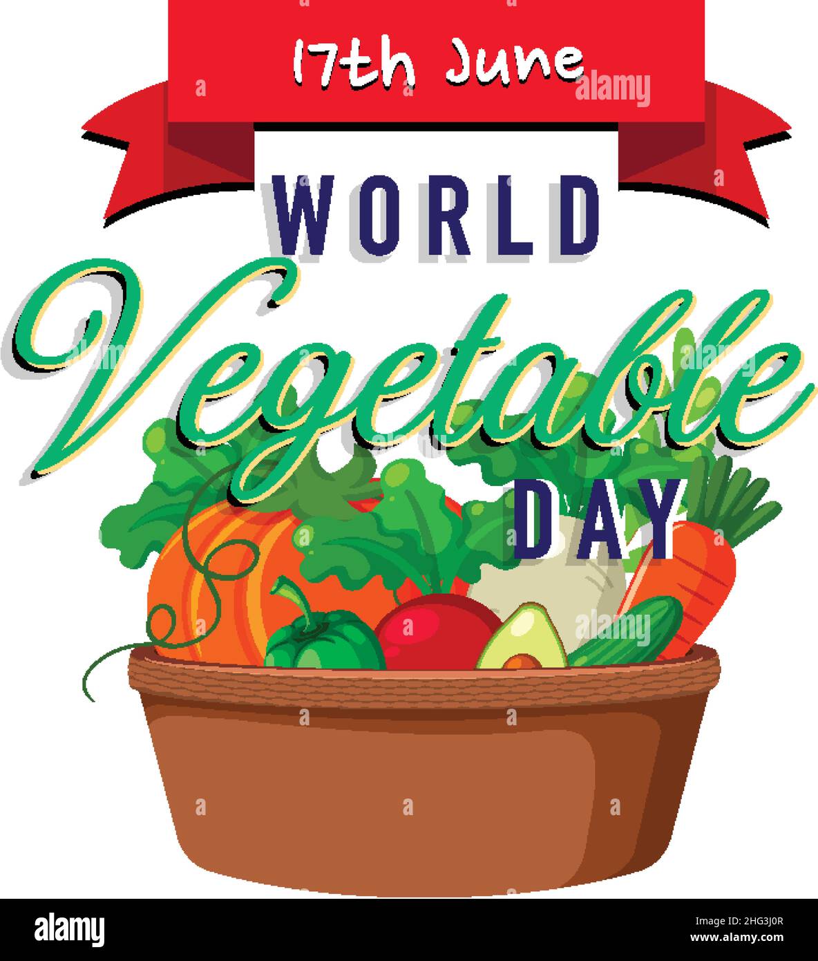 World Vegetable Day banner with vegetables and fruits basket ...