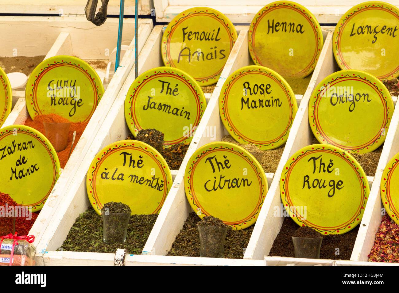 stall of different variety of tea Stock Photo - Alamy