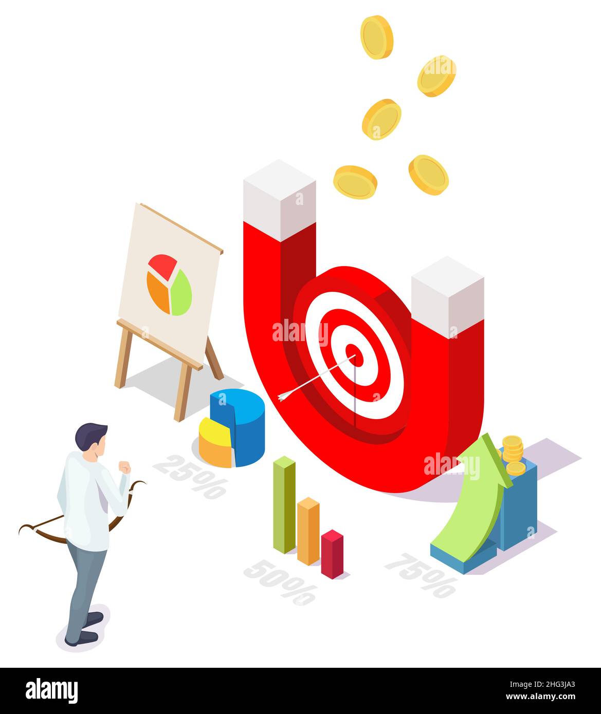 Target profit growth chart 3d Stock Vector Images - Alamy