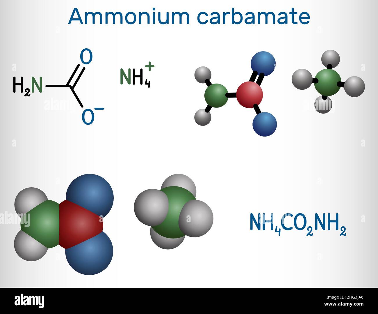 Ammonium carbamate molecule. It is organic compound consisting of ...