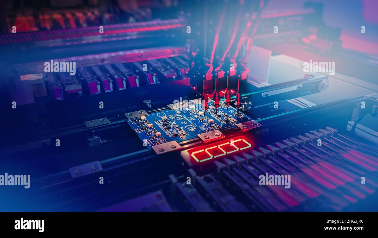 Automatic Electronic production of computer chips by SMT Pick and Place ...