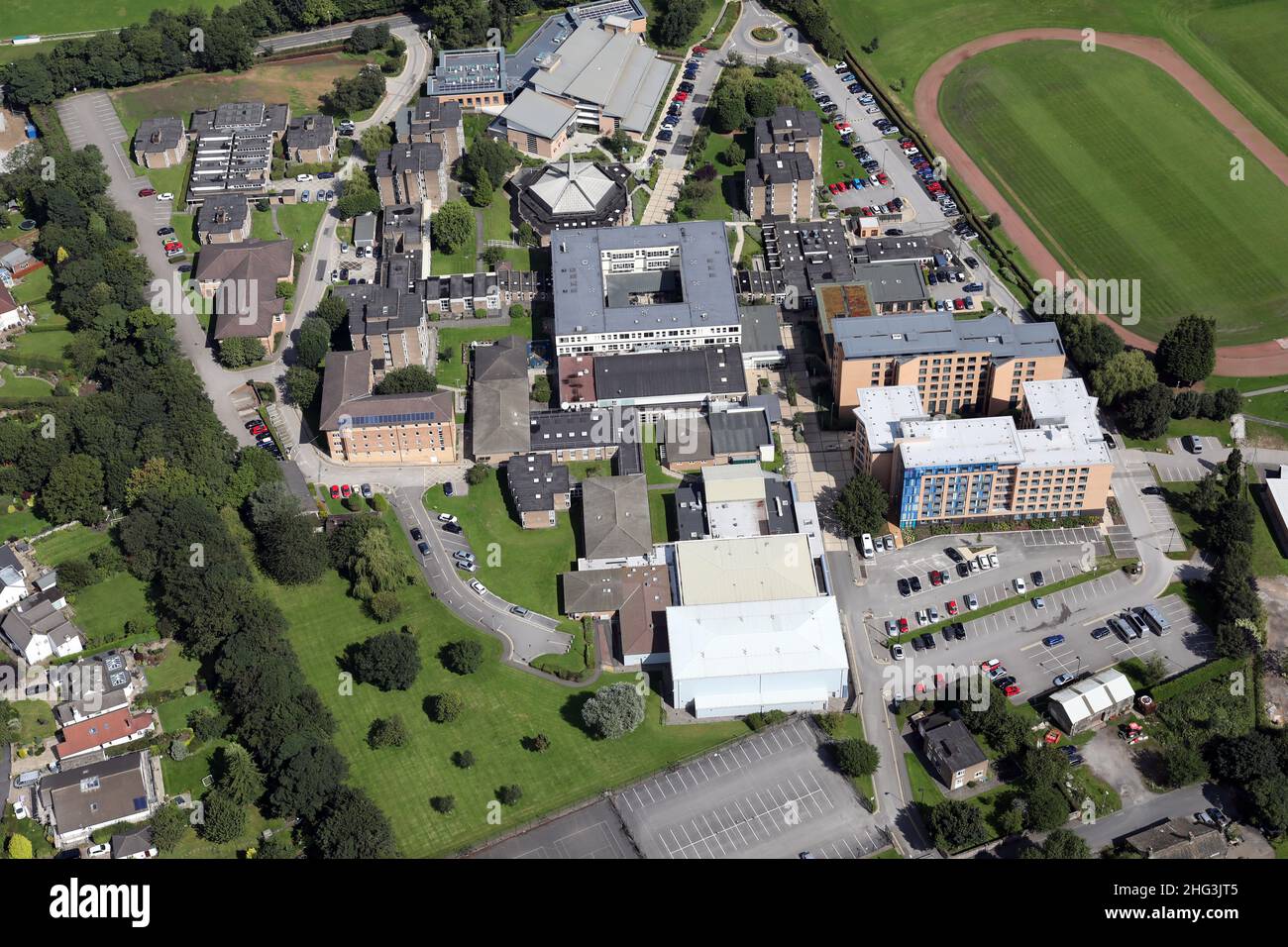 aerial view of Leeds Trinity University, West Yorkshire, UK Stock Photo ...