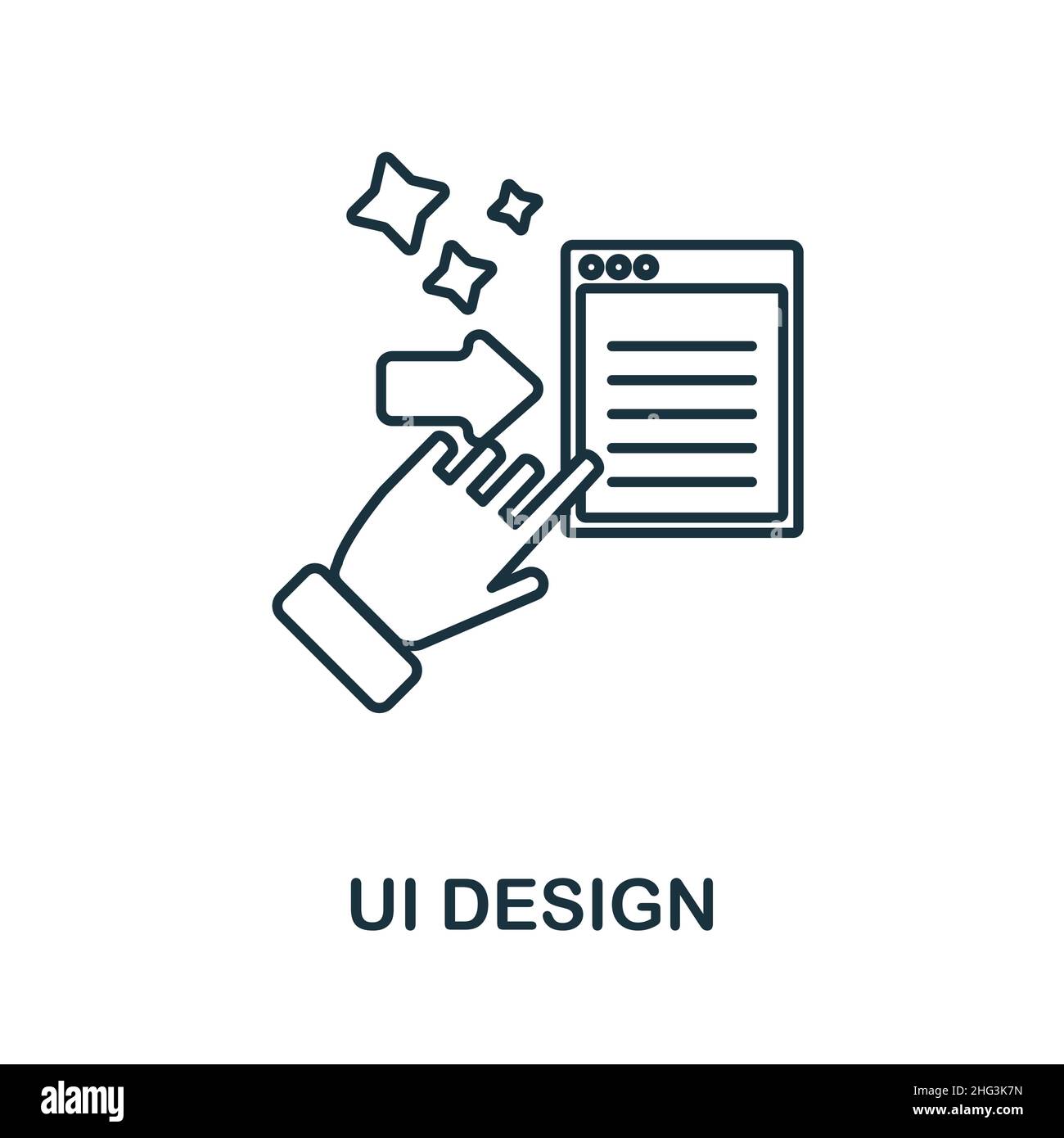 Ui Design icon. Line element from graphic design collection. Linear Ui ...