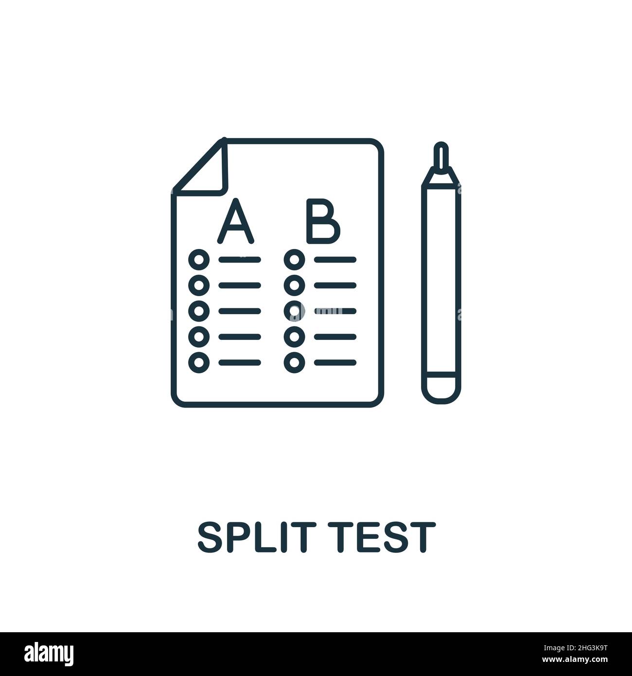 Split Test icon. Line element from graphic design collection. Linear ...