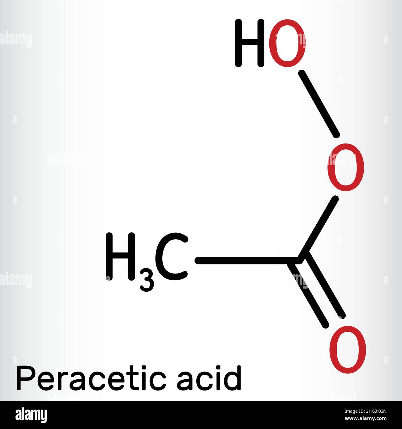 Peracetic acid, peroxyacetic acid, PAA, organic peroxide molecule ...