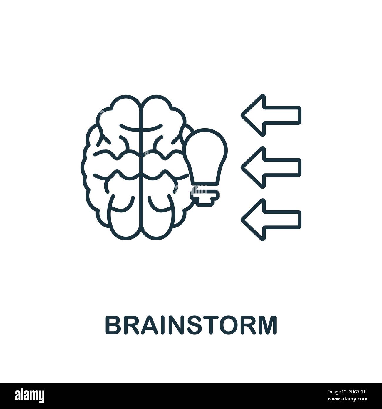 Brainstorm icon. Line element from graphic design collection. Linear ...