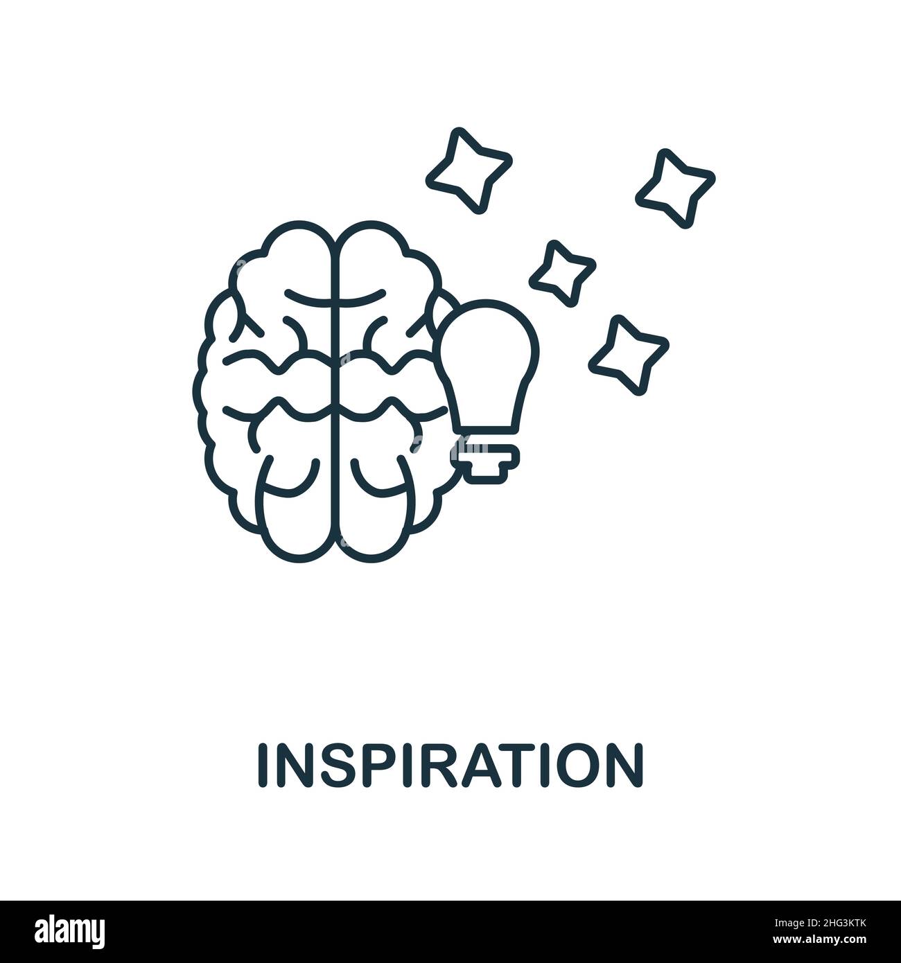 Inspiration icon. Line element from graphic design collection. Linear ...