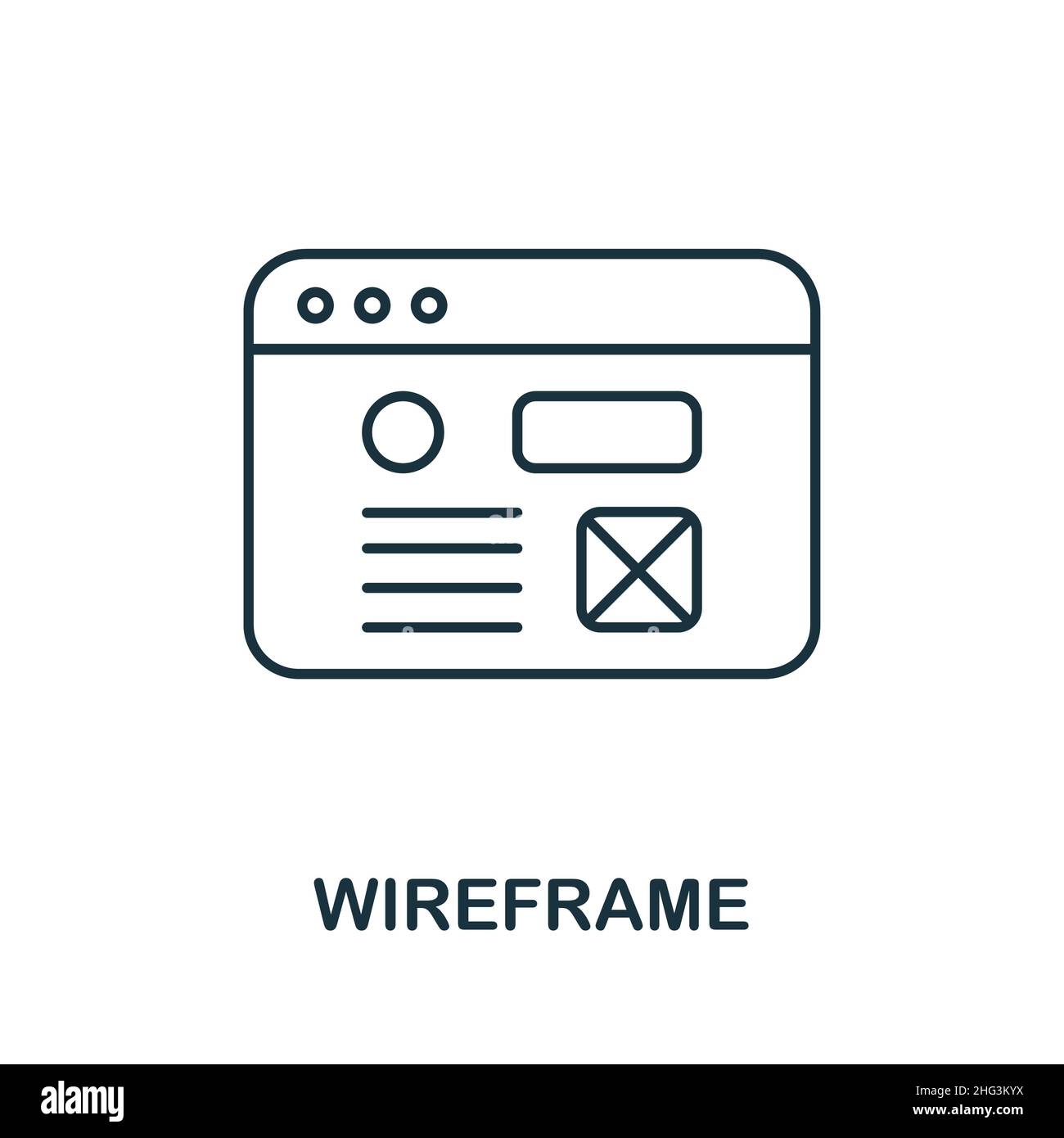 Wireframe icon. Line element from graphic design collection. Linear ...