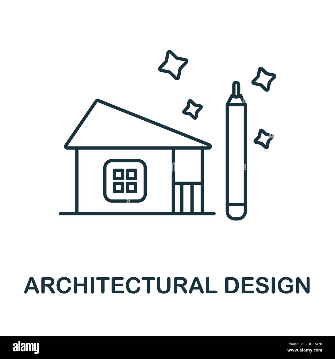 Architectural Design icon. Line element from graphic design collection ...