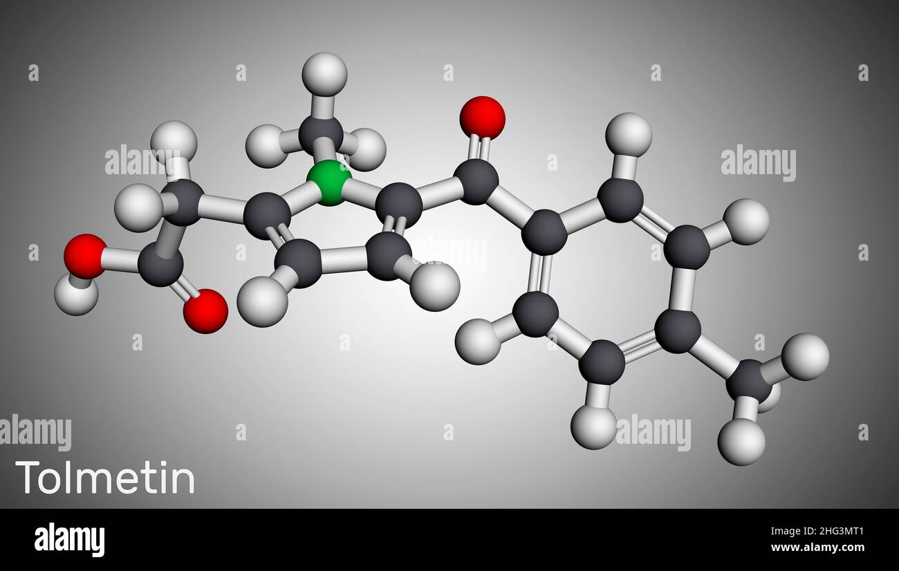 Tolmetin molecule. It is monocarboxylic acid, nonsteroidal anti ...