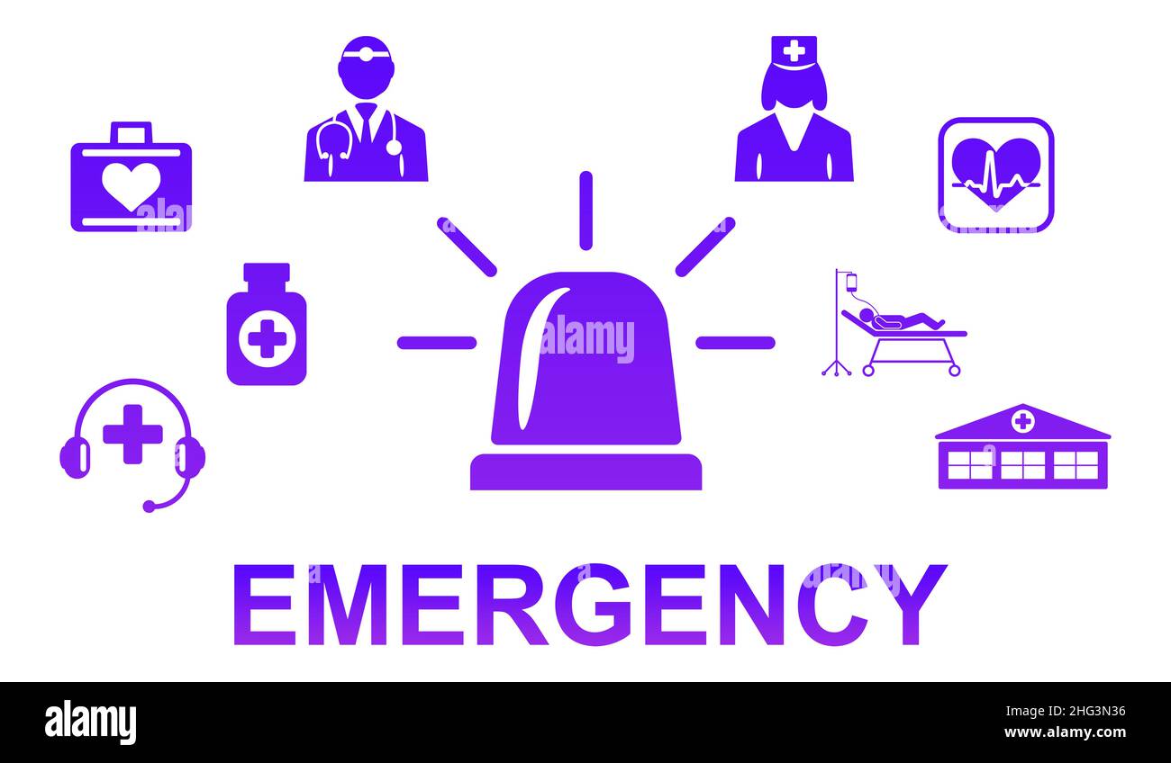Illustration of an emergency concept Stock Photo - Alamy