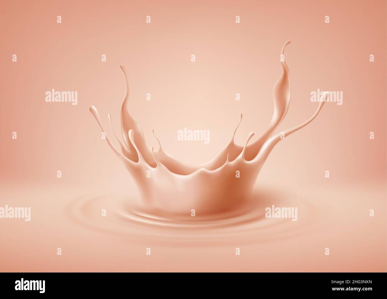 Crown splash of liquid foundation. Realistic 3d render of a splash of ...