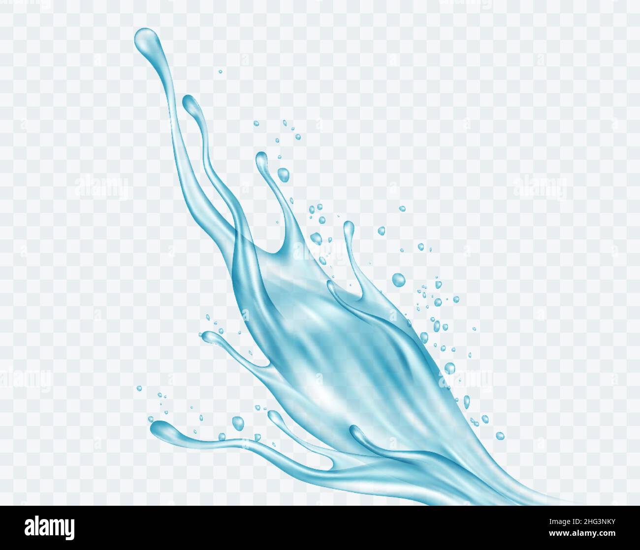 Water splash. Realistic transparent isolated splash of water with drops ...