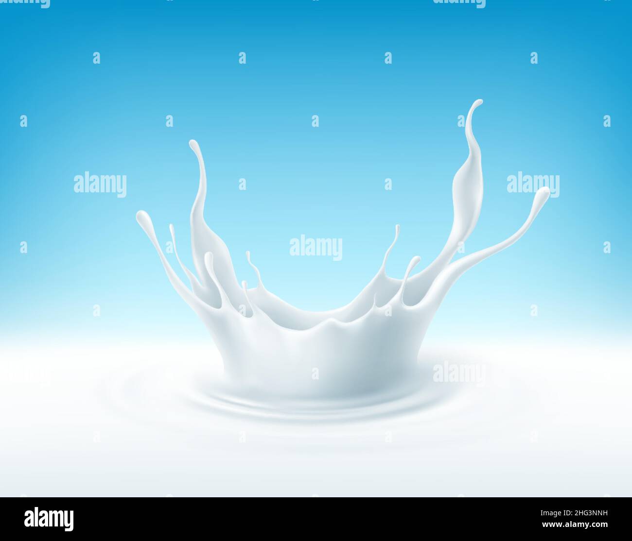Crown splash of liquid cream. Realistic 3d render Splash of white ...