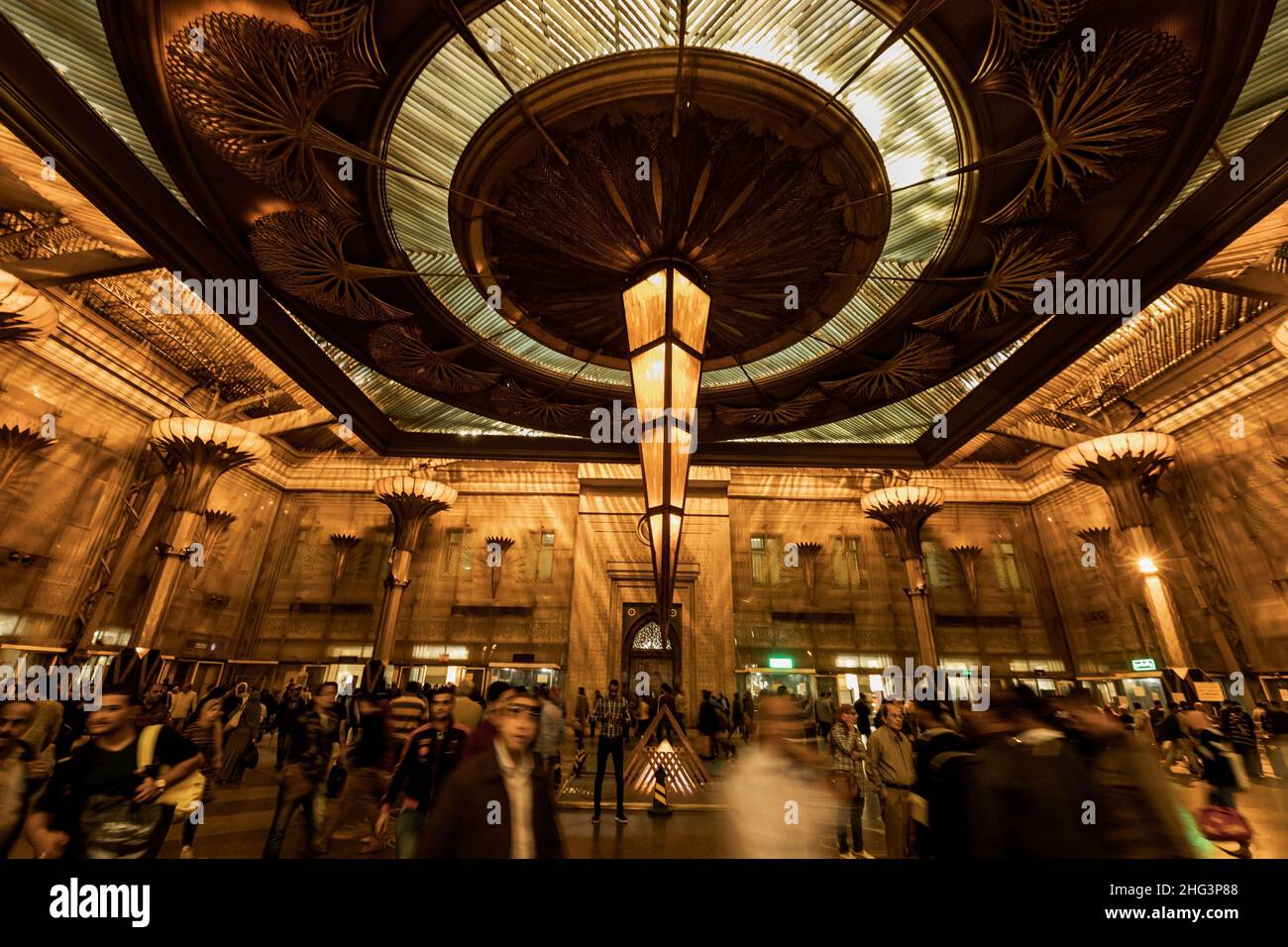 CAIRO, EGYPT- NOVEMBER 13, 2018: People at Ramses Railway station in ...