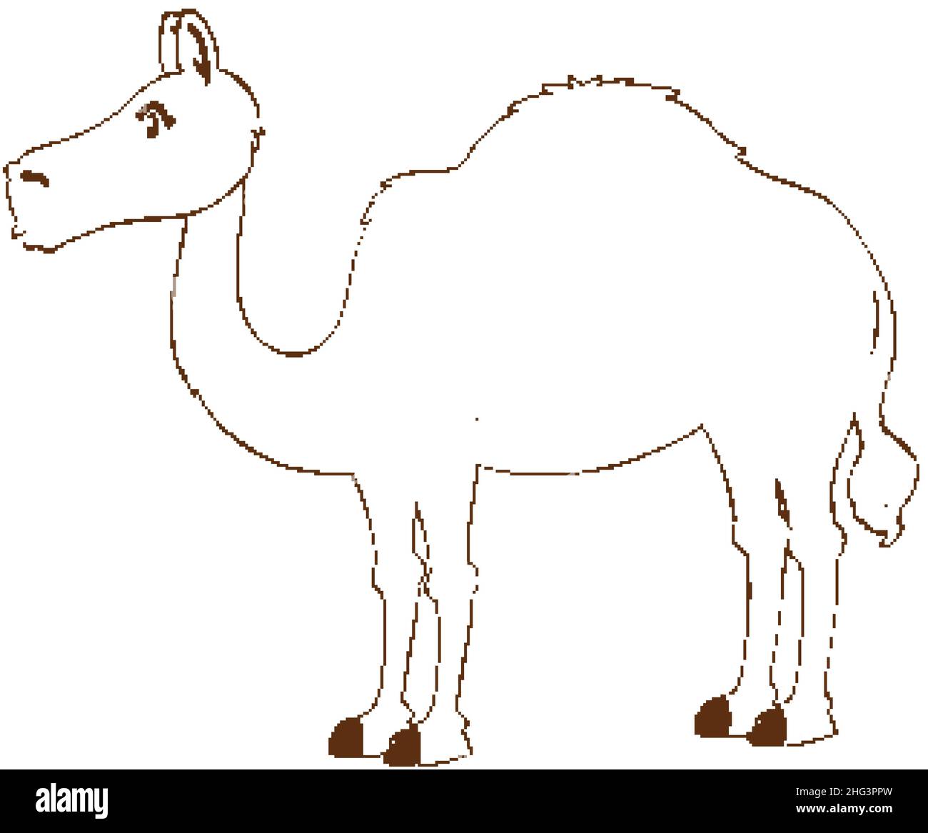 Camel cartoon doodle on white background illustration Stock Vector ...