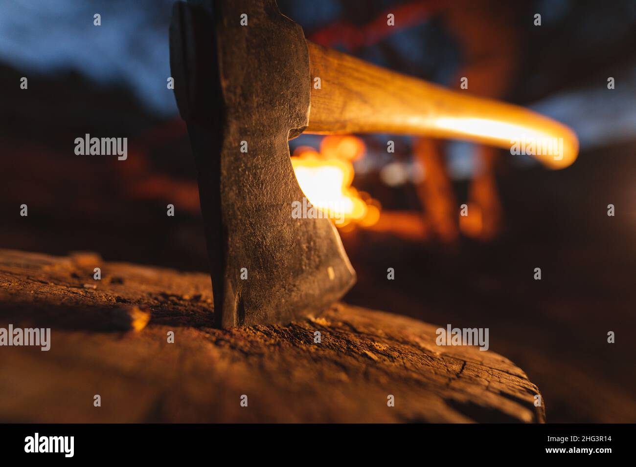 Burning wood in forest hi-res stock photography and images - Alamy