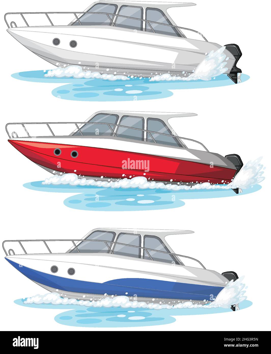 Set of different kinds of boats and ships isolated illustration Stock ...