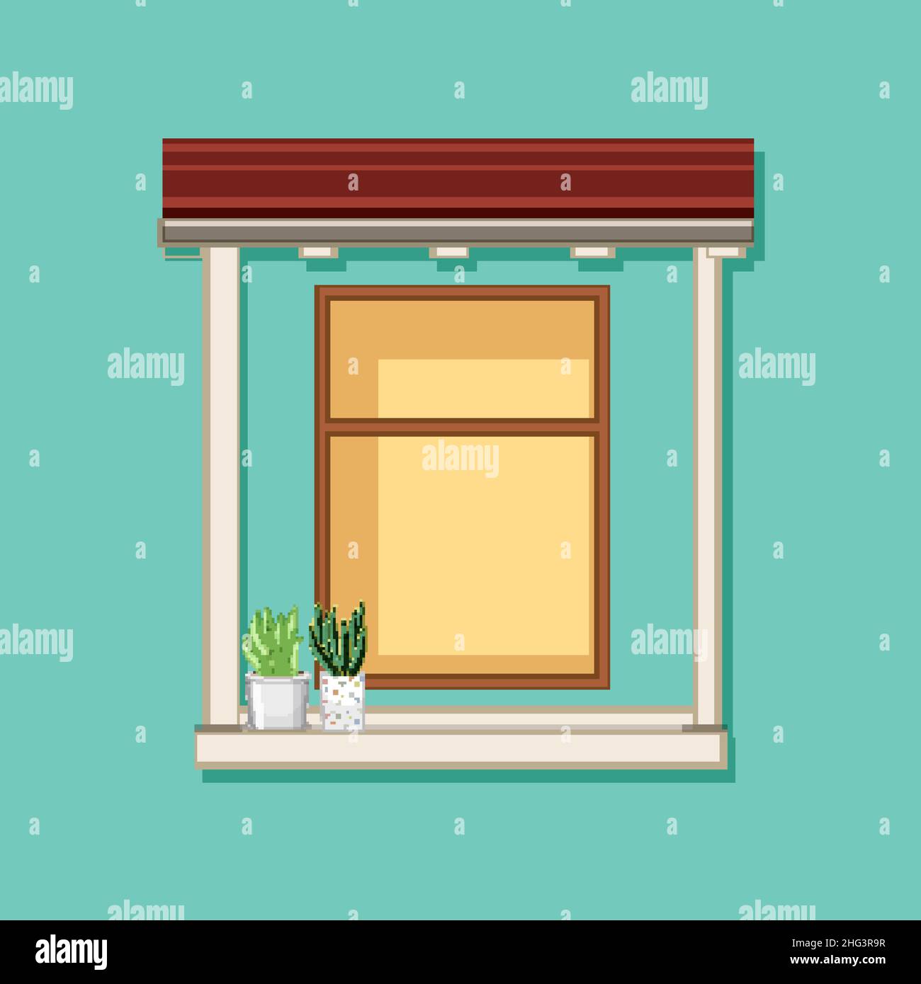 Romantic European style shutter window covering with plants ...