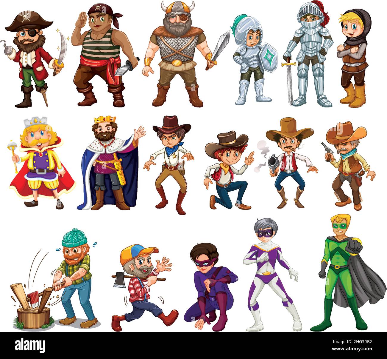 Set of fantasy cartoon characters illustration Stock Vector Image & Art ...