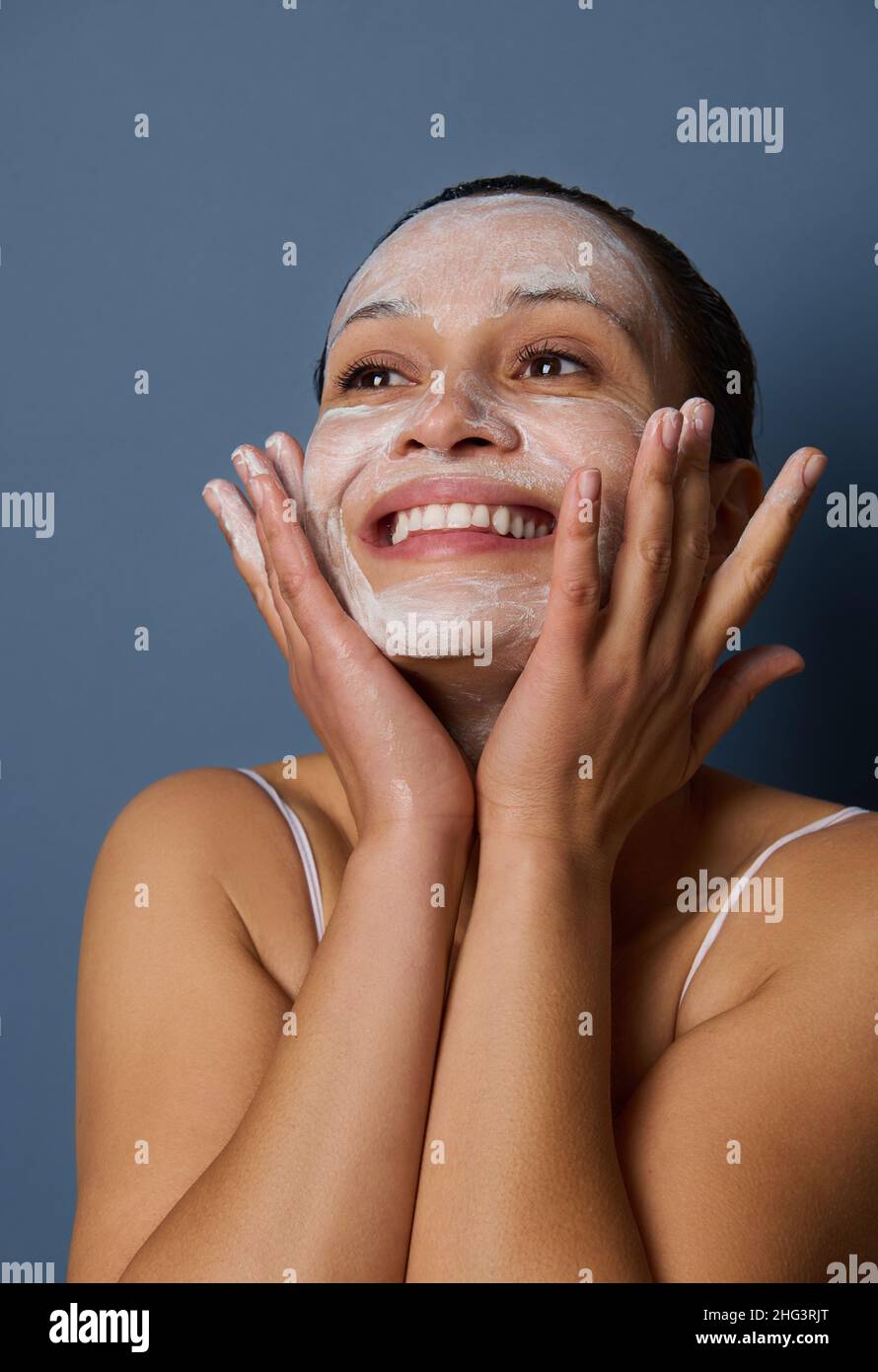 Beauty portrait of an charming delightful wonderful woman with ...