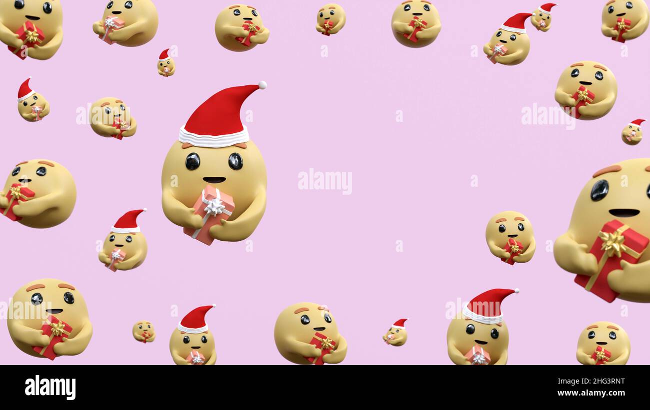 Emoticon Emoji present and giving a present gift box for merry ...