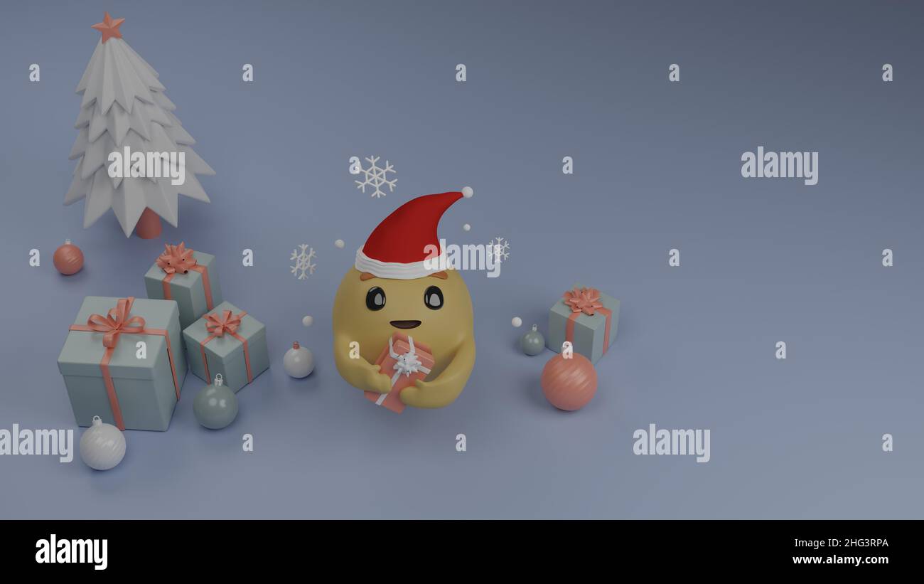 Emoticon Emoji present and giving a present gift box for Christmas ...