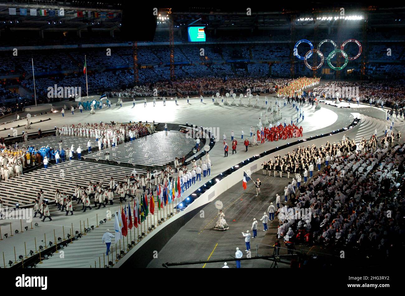 Turin Italy 2006-02-10: Opening ceremony of the Winter Olympic Games of ...