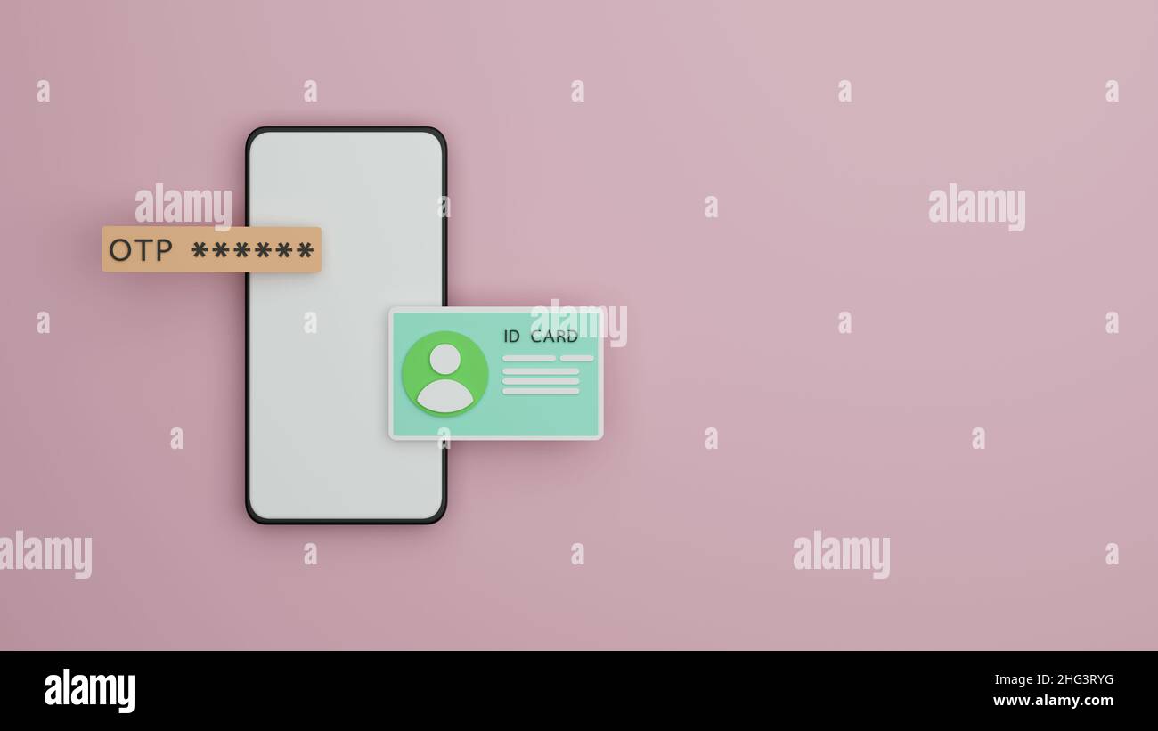 Smartphone with OTP SMS message alert and ID card information for ...