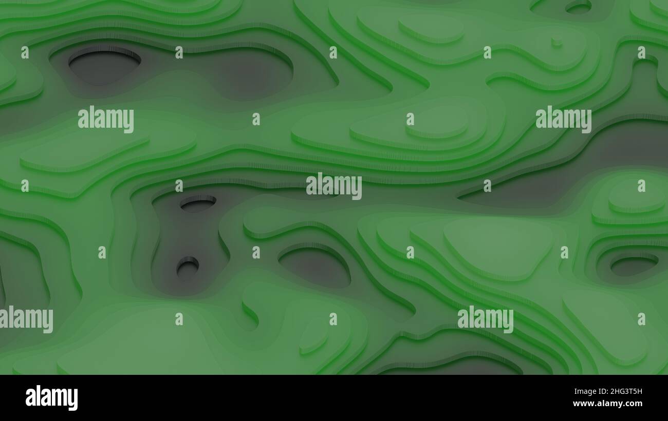 Geometric abstraction futuristic modern terrain landscape 3D rendering ...