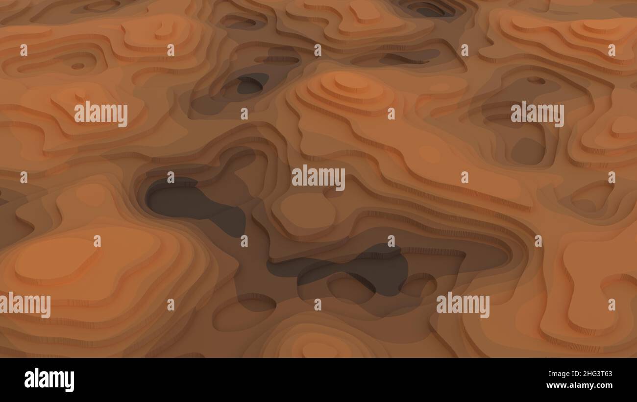 Geometric abstraction futuristic modern terrain landscape 3D rendering ...