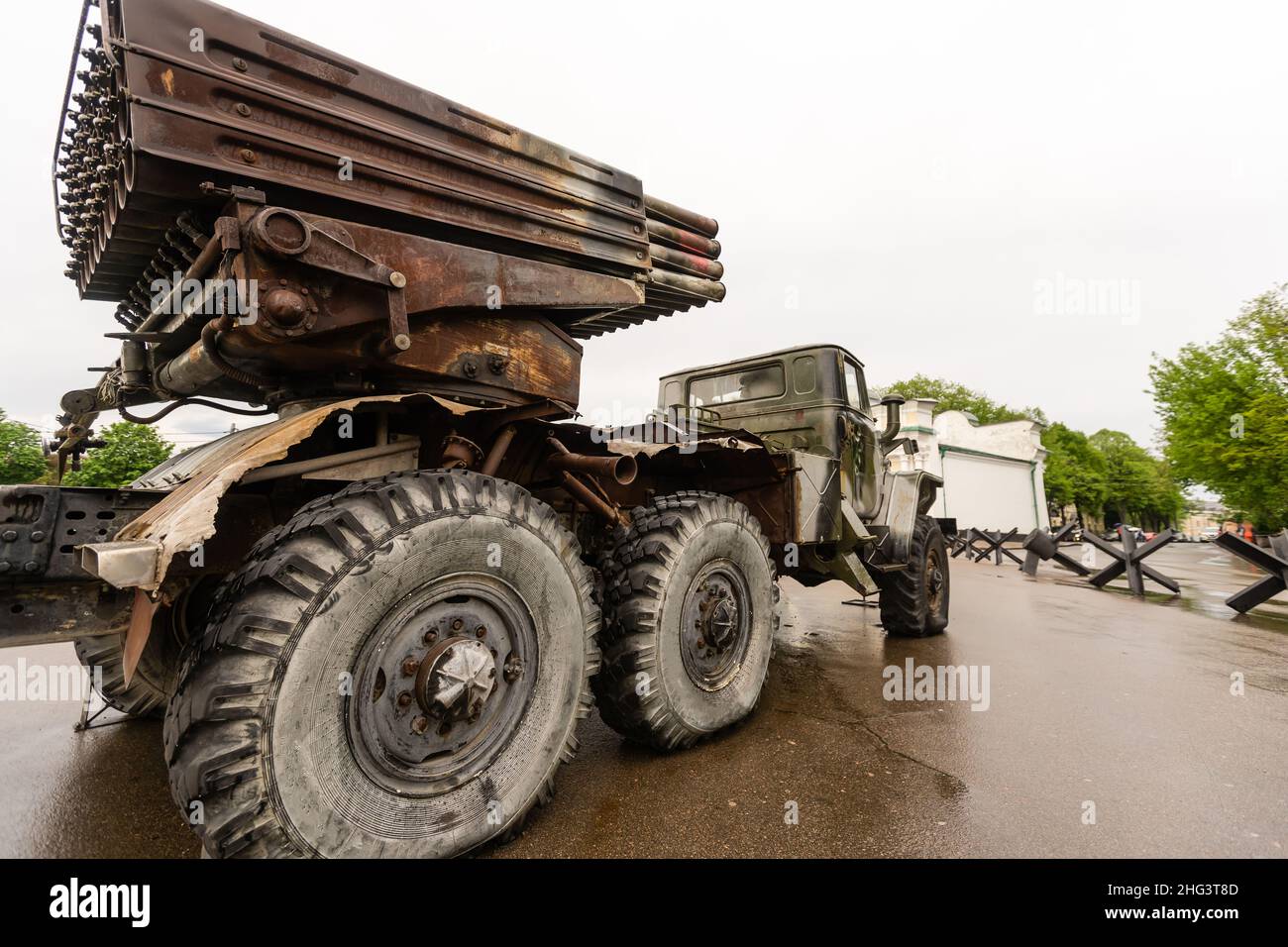 Close-up view of the ancient machine gun system. Russian machine gun ...