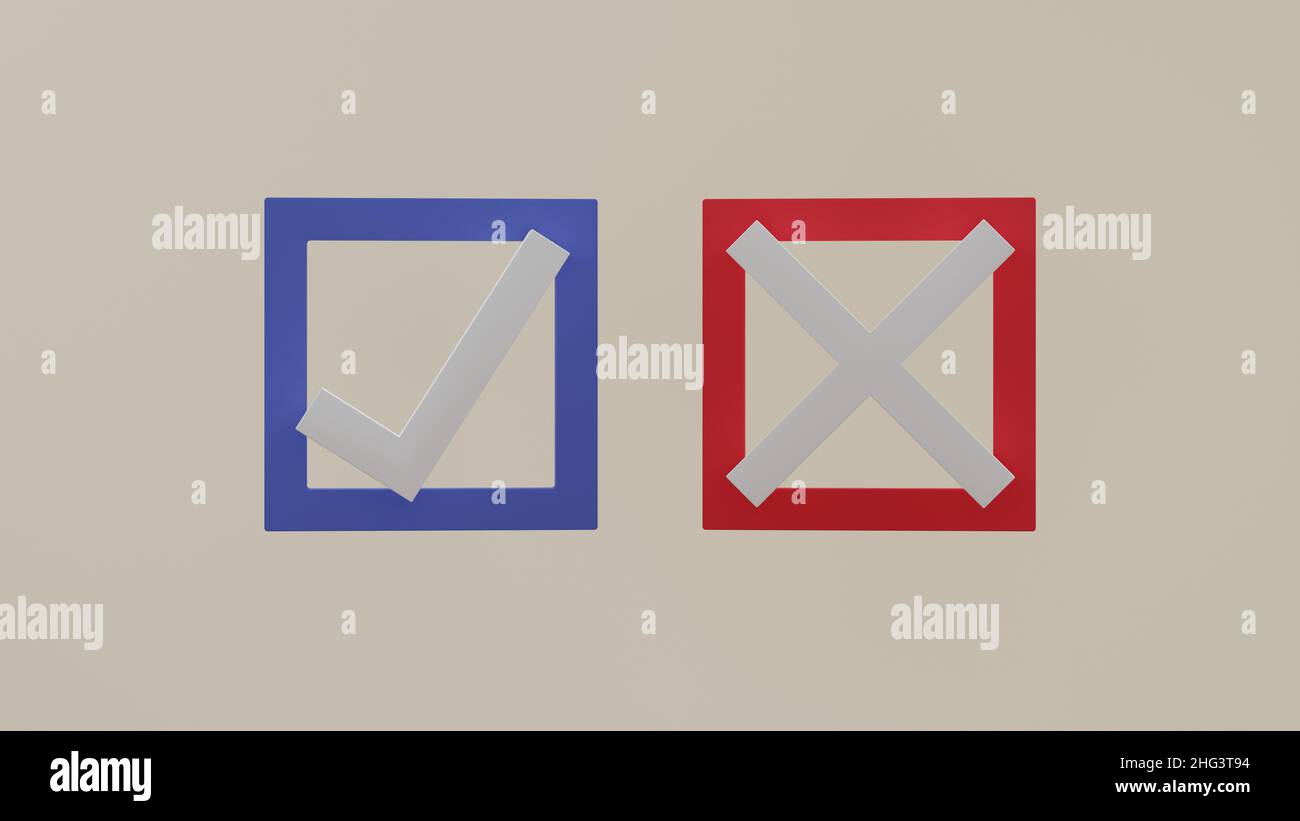 Right-wrong approved-declined yes-no positive-negative choice selection ...