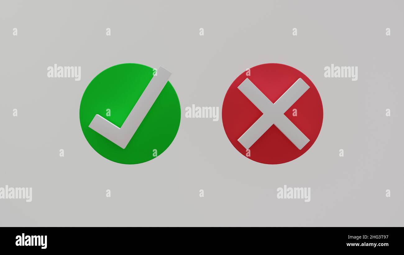 Right-wrong approved-declined yes-no positive-negative choice selection ...