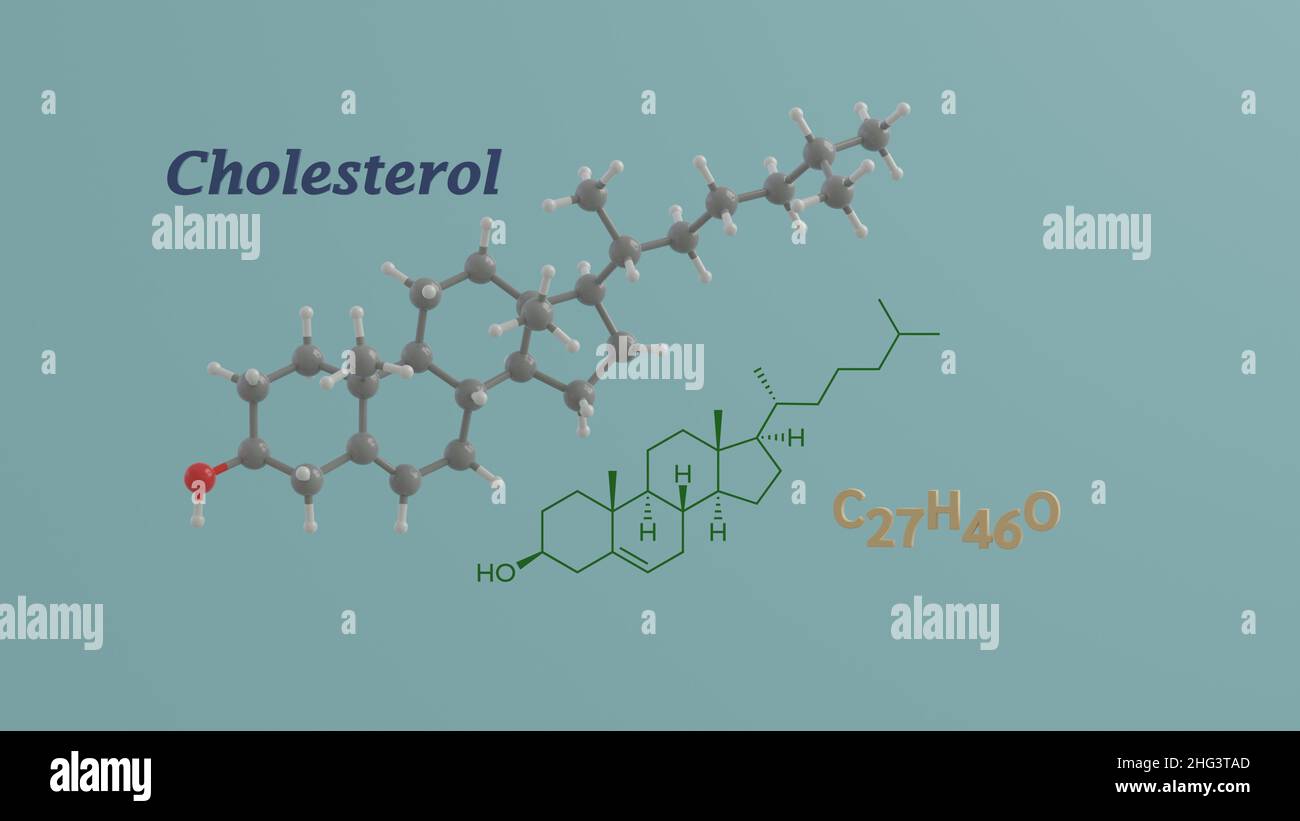 Cholesterol lipid cell membrane science chemical structure formula and ...
