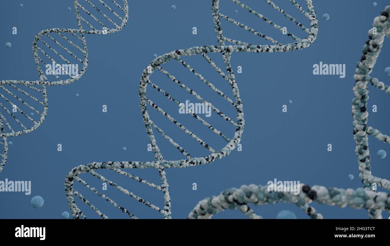 Science and technology DNA chromosome molecule structure 3D rendering illustration Stock Photo ...