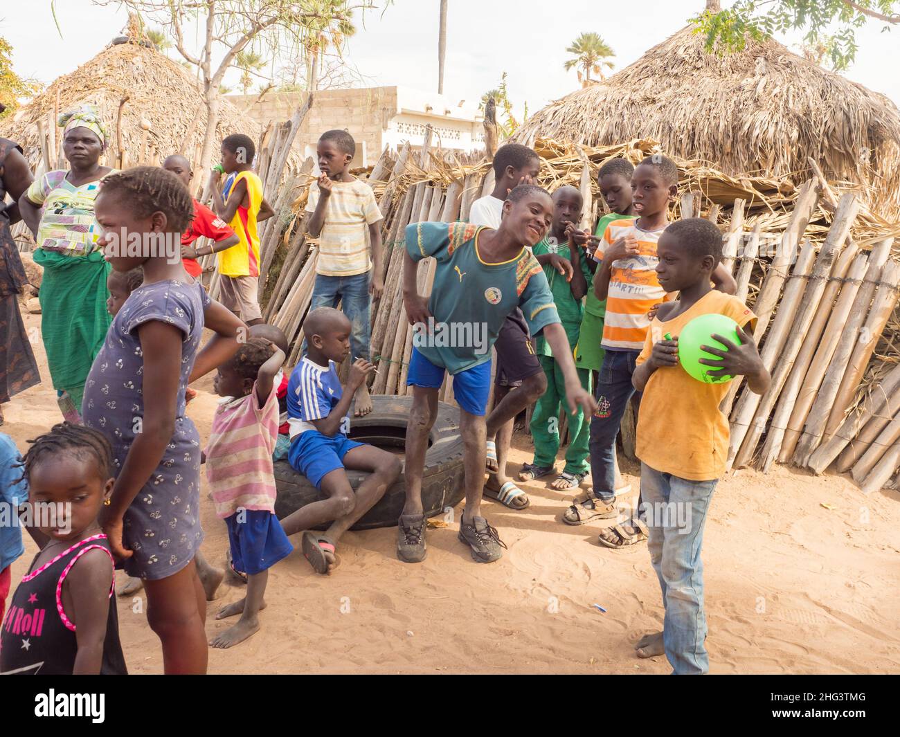 Senegal, Africa - January 2019: African family in traditional African ...