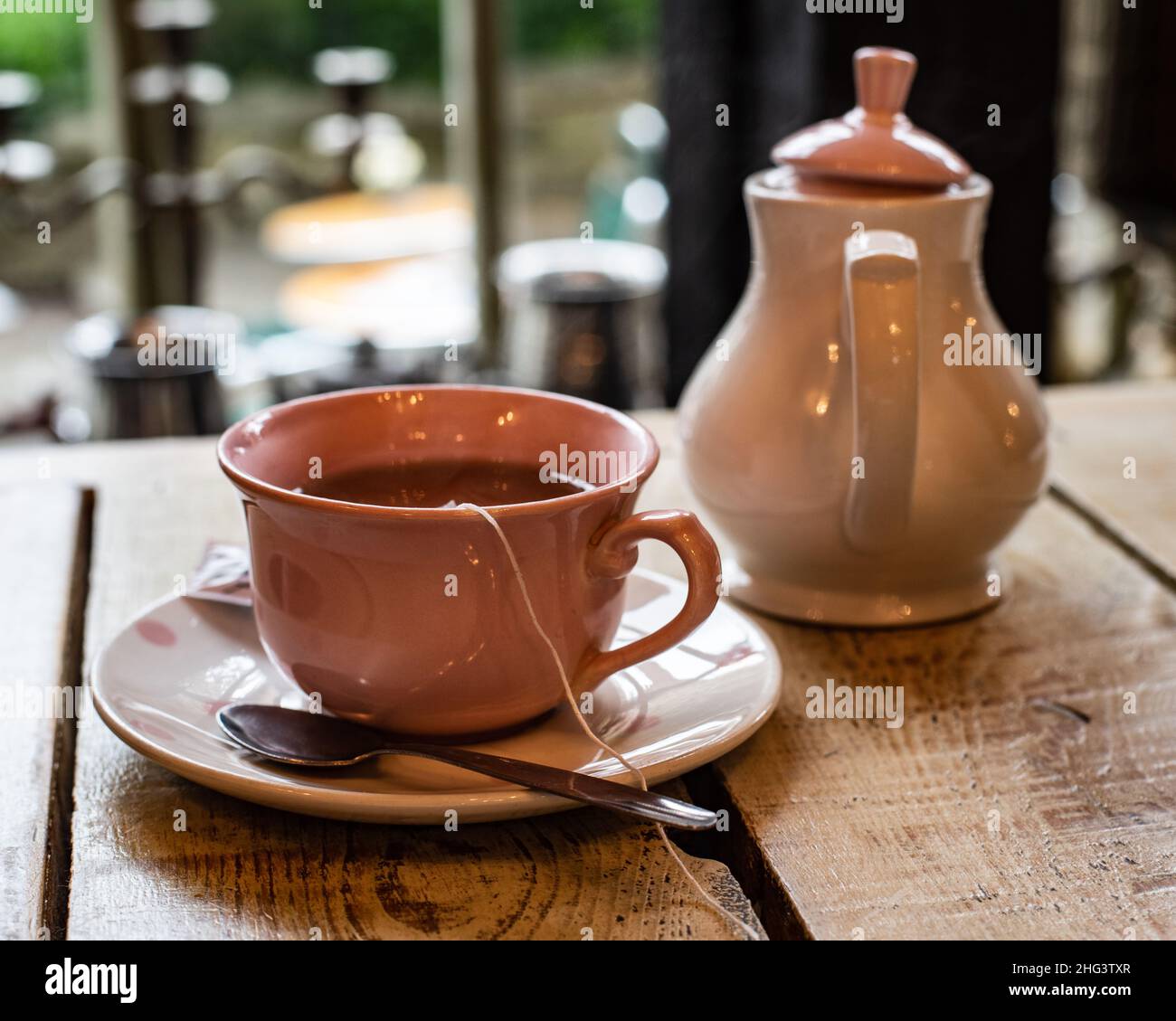 Tea Brewing in a Teacup Stock Photo - Alamy