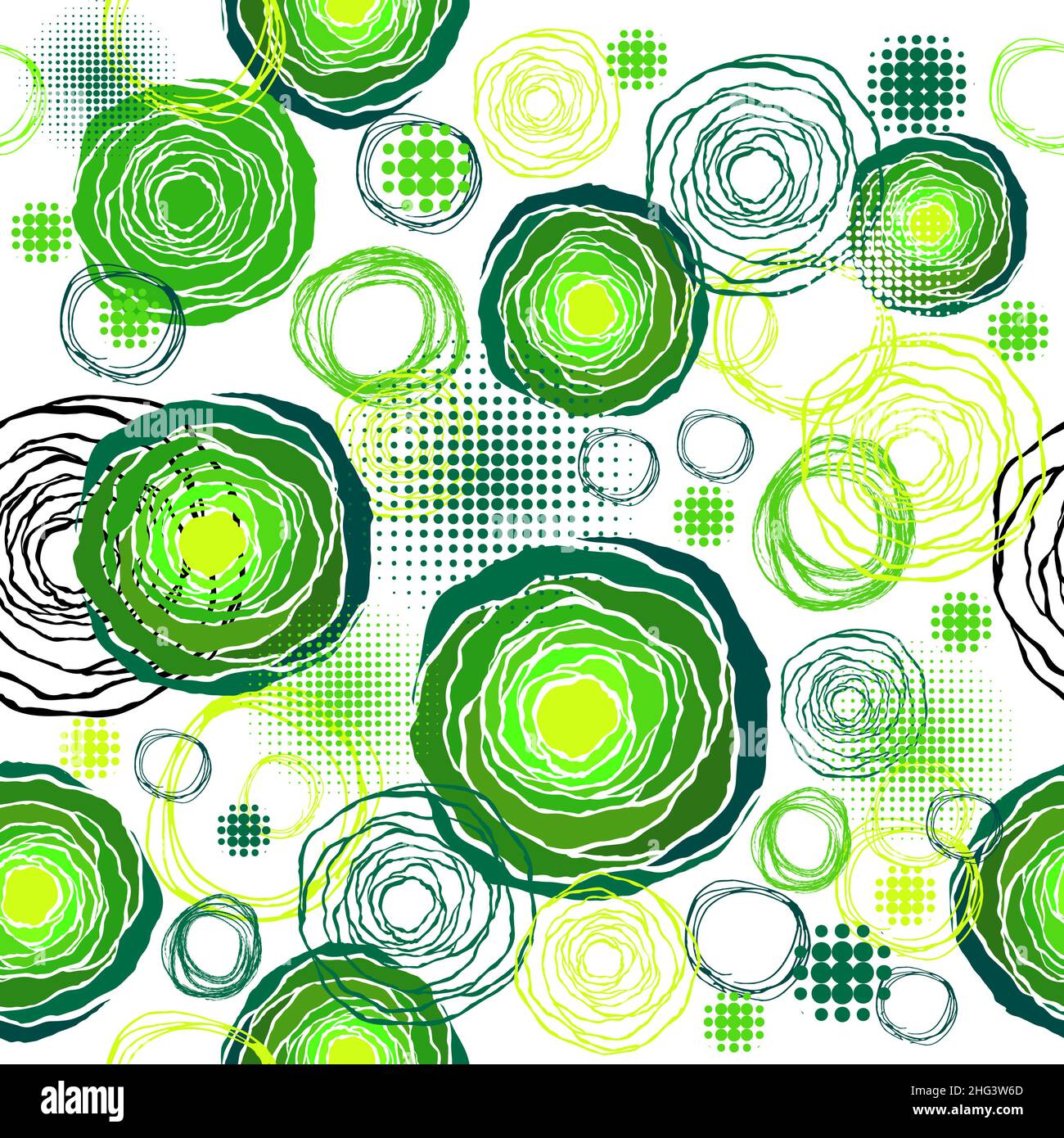 Seamless abstract background from green circles. Vector illustration ...